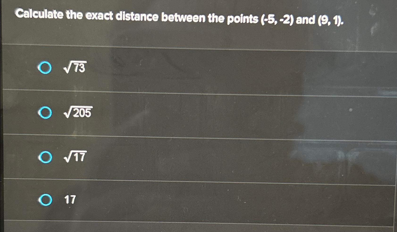 Solved Calculate the exact distance between the points | Chegg.com