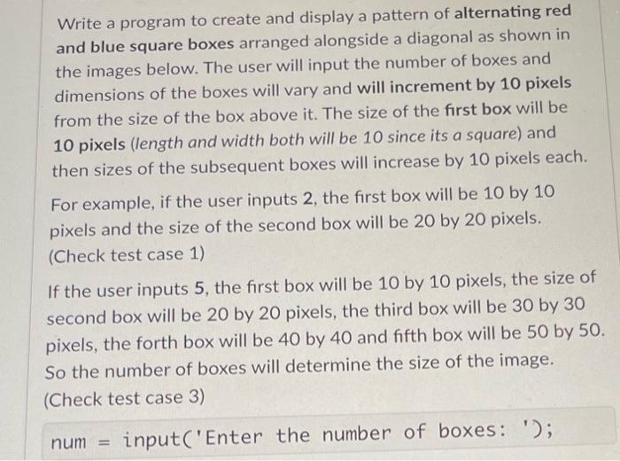 Solved Write a program to create and display a pattern of | Chegg.com