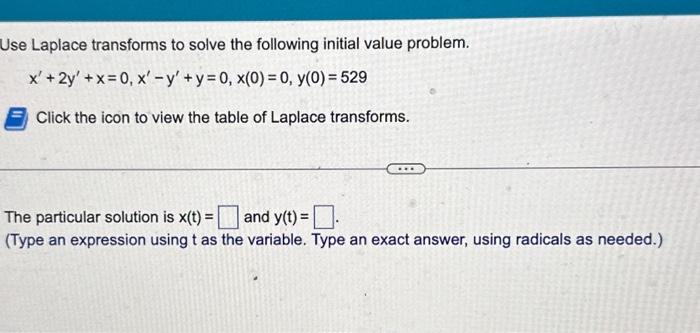 Solved Use Laplace transforms to solve the following initial | Chegg.com