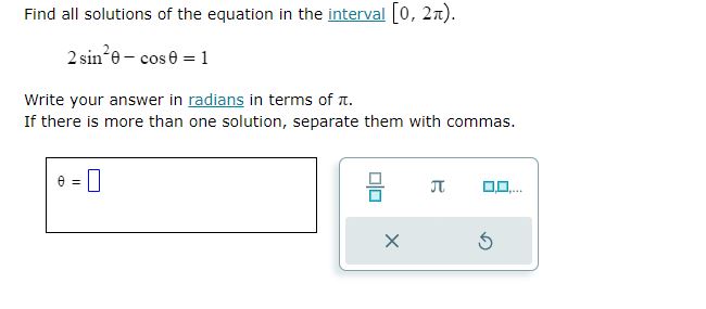 Solved Find all solutions of the equation in the interval | Chegg.com