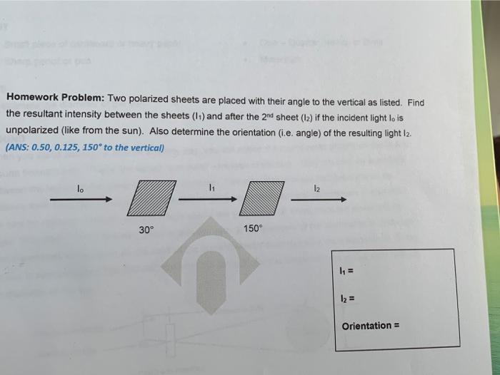 Solved Homework Problem: Two polarized sheets are placed | Chegg.com