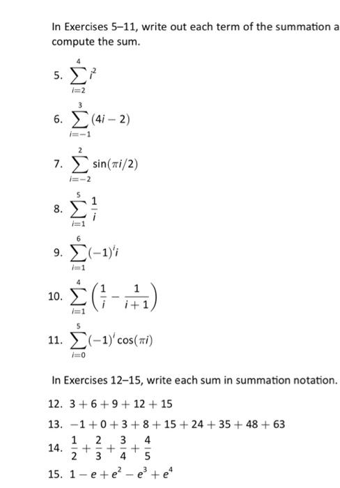 Solved In Exercises 5-11, write out each term of the | Chegg.com