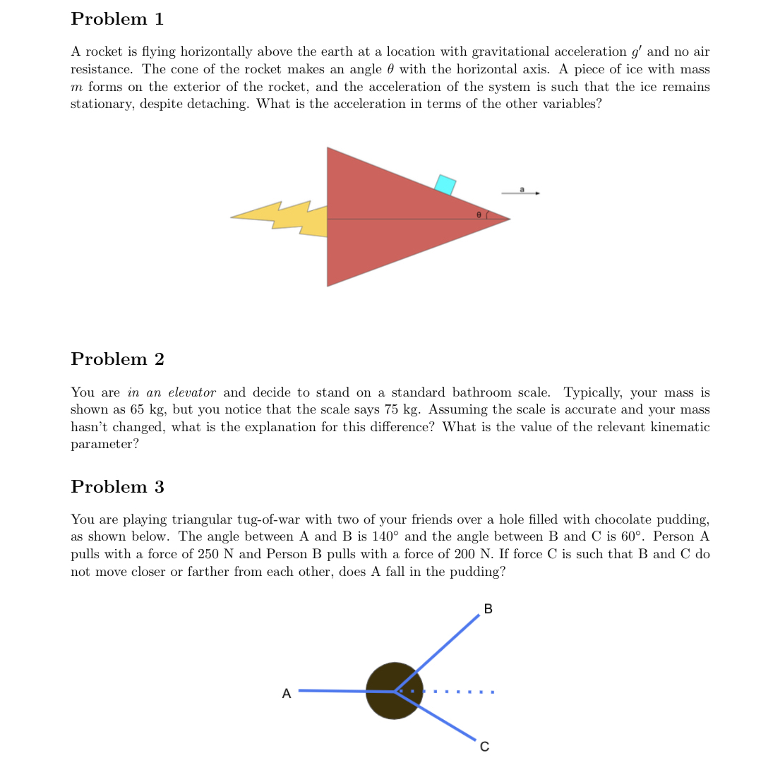 Solved Problem 1A rocket is flying horizontally above the | Chegg.com