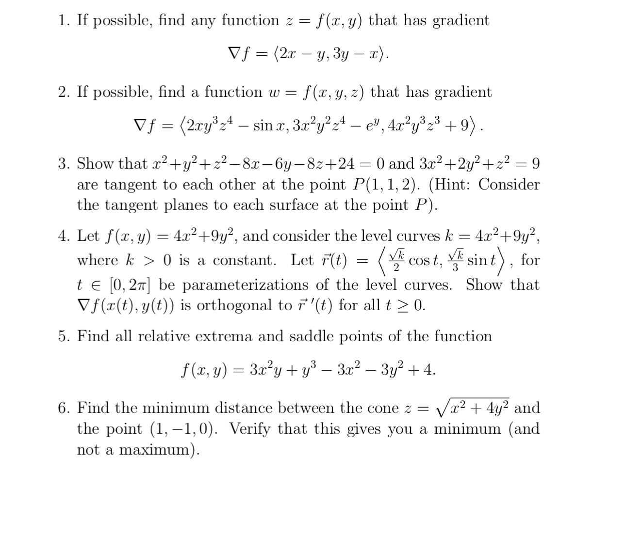 Solved If possible, find any function z=f(x,y) ﻿that has | Chegg.com