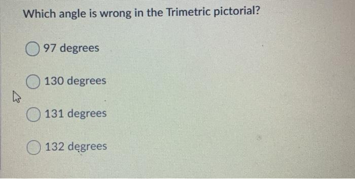 Solved Which angle is wrong in the Trimetric pictorial? 097 | Chegg.com