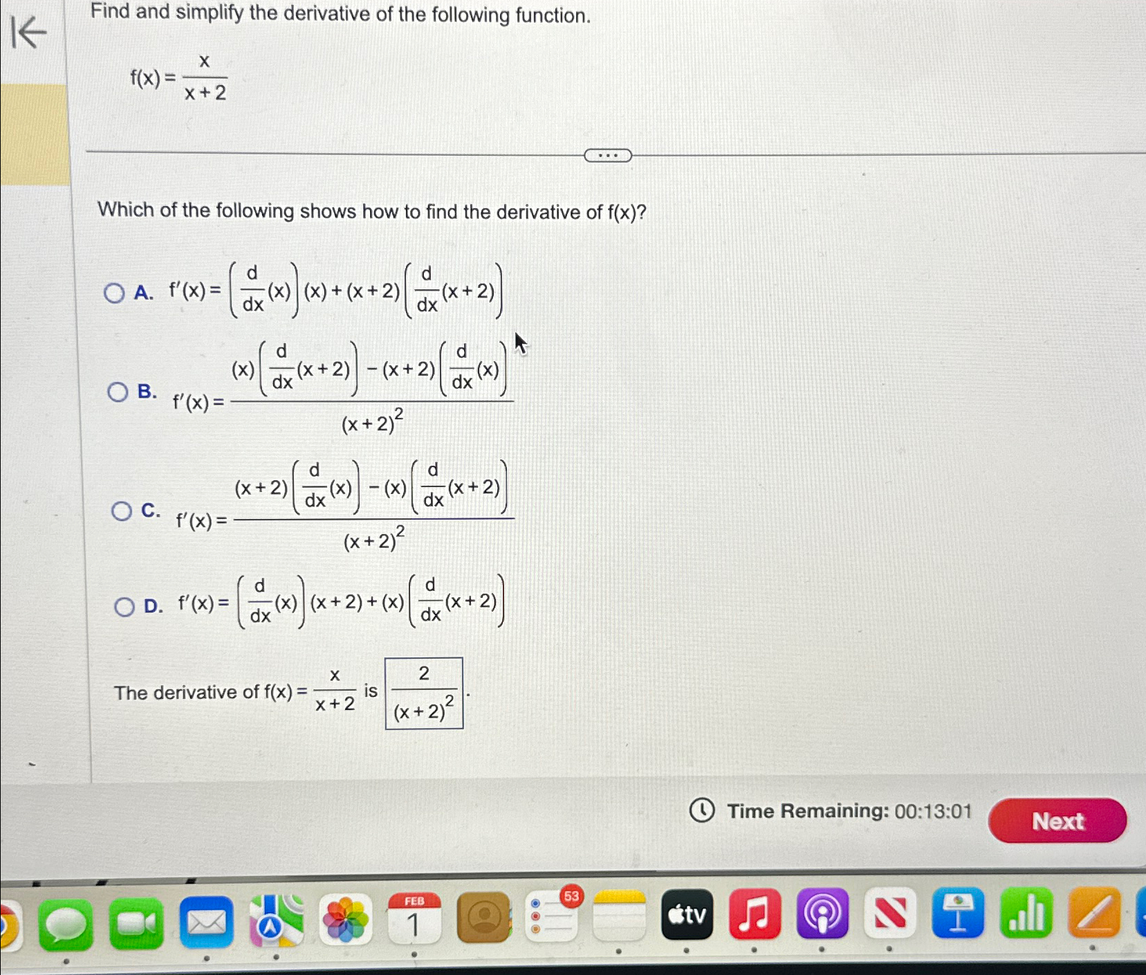 Solved Find and simplify the derivative of the following | Chegg.com