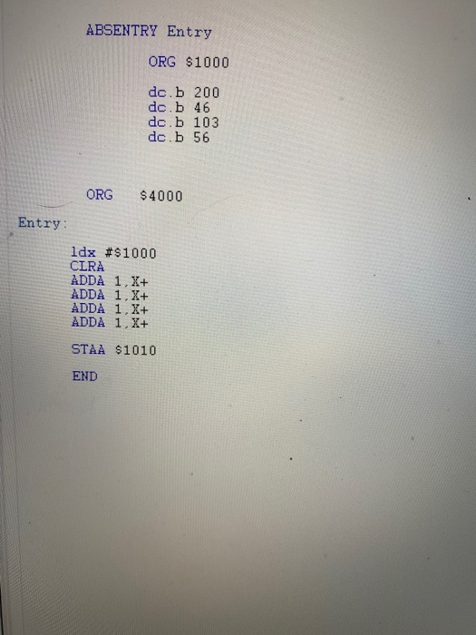 im trying to write an assembly program for HCS12 | Chegg.com
