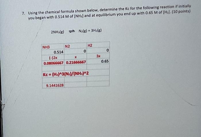 Solved 7. Using the chemical formula shown below, determine | Chegg.com