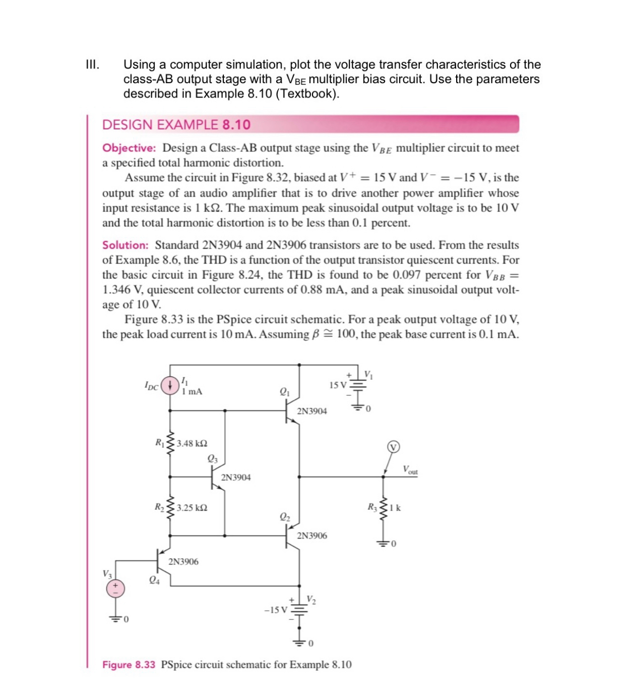 Solved III. Using a computer simulation, plot the voltage | Chegg.com