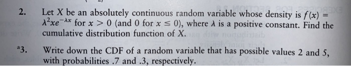 Solved Let X be an absolutely continuous random variable | Chegg.com