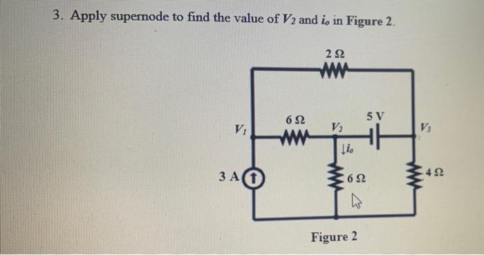 Solved 3. Apply supernode to find the value of V2 and i, in | Chegg.com