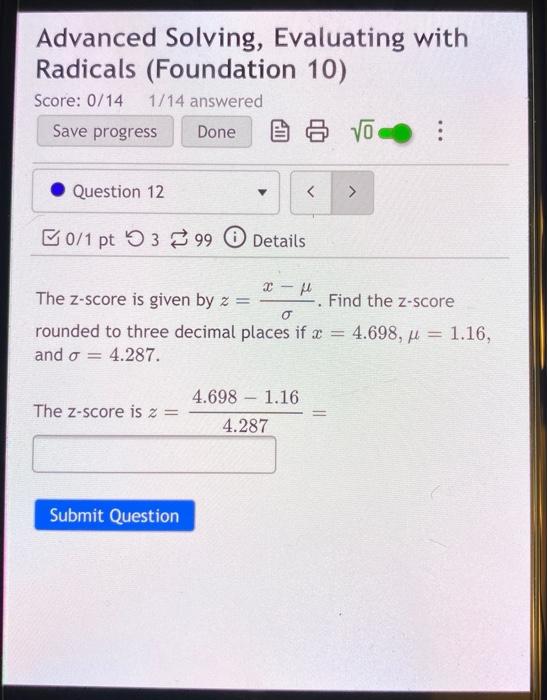 Solved Advanced Solving, Evaluating with Radicals | Chegg.com