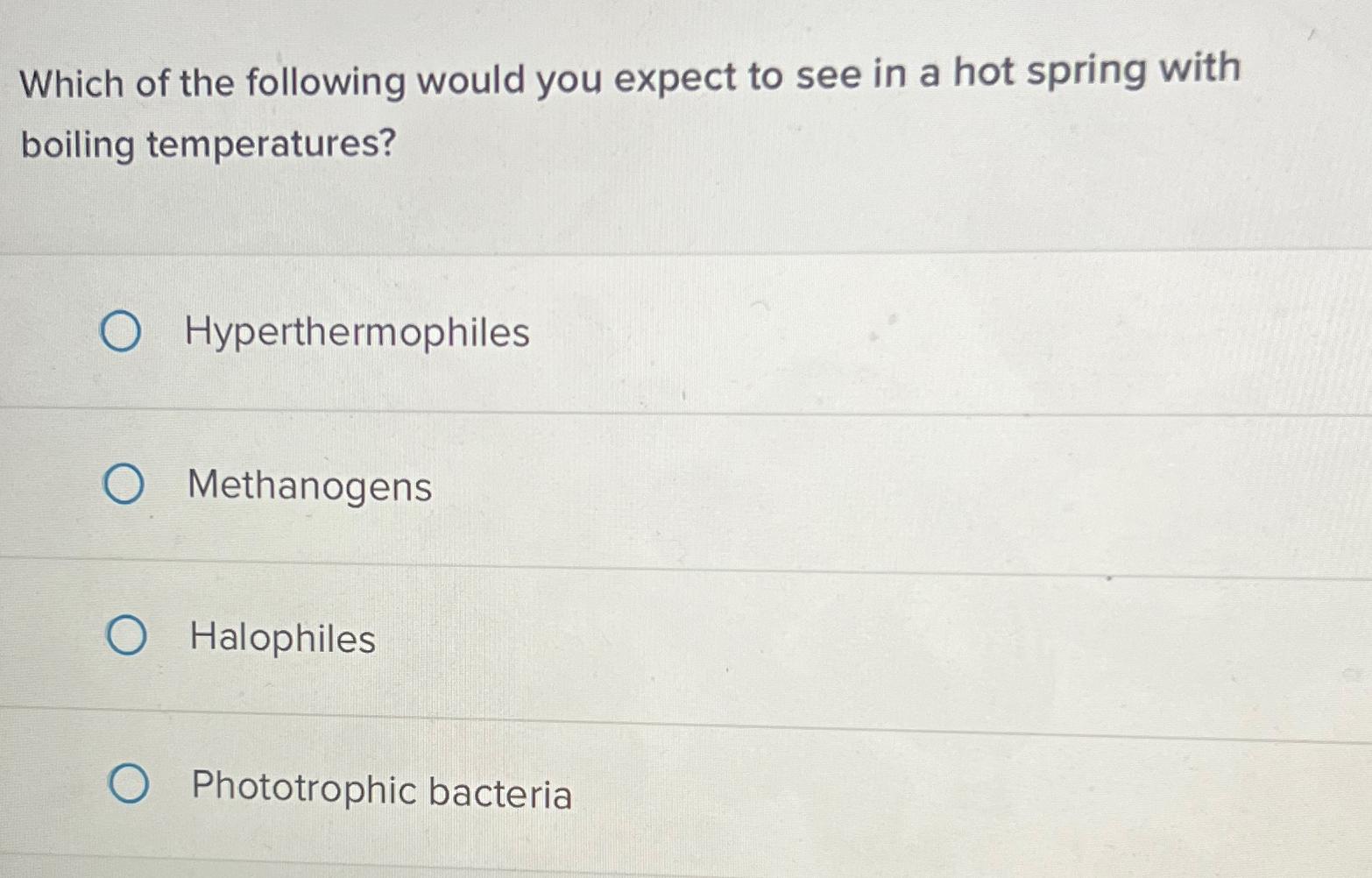 Solved Which of the following would you expect to see in a | Chegg.com