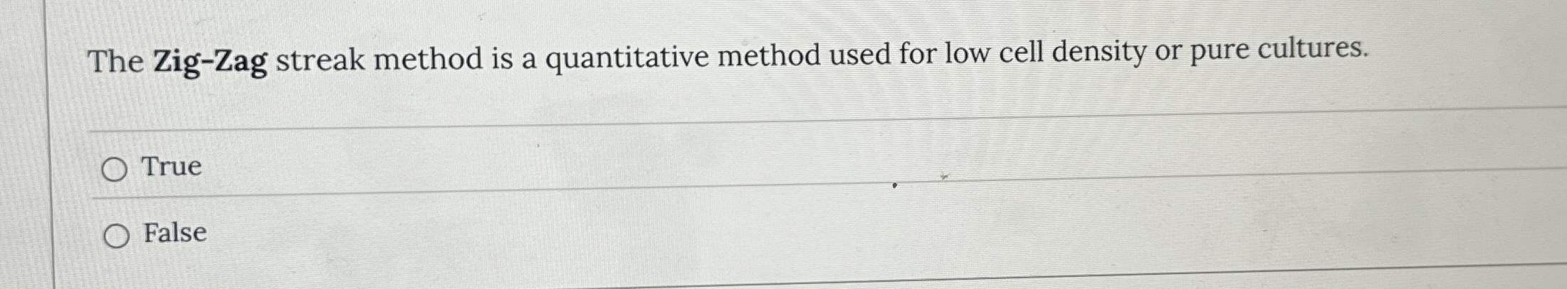 Solved The Zig-Zag streak method is a quantitative method | Chegg.com