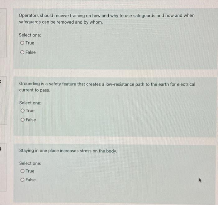 Solved Operators should receive training on how and why to | Chegg.com