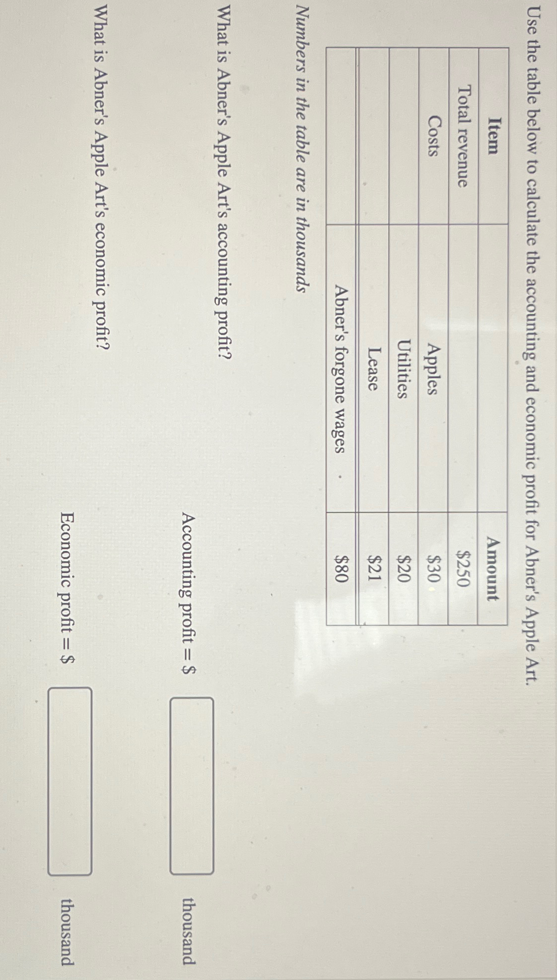 Solved Use the table below to calculate the accounting and | Chegg.com