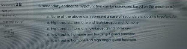 Solved Dursson 28 A secondary endocrine hypofunction can be | Chegg.com