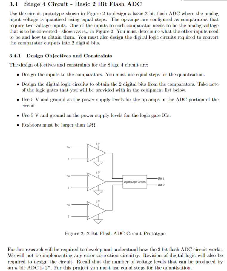 Solved 3.4 ﻿Stage 4 ﻿Circuit - ﻿Basic 2 ﻿Bit Flash ADCUse | Chegg.com