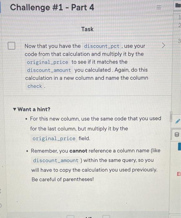 Solved Now that you have the discount pct, use your code | Chegg.com
