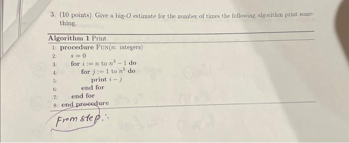 Solved 3. (10 points) Give a big- O estimate for the number | Chegg.com
