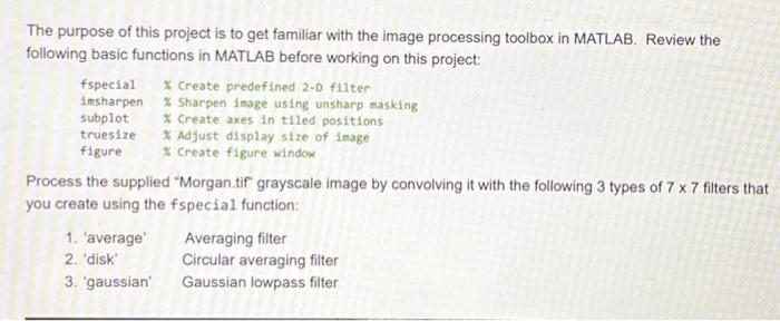 Solved The purpose of this project is to get familiar with | Chegg.com