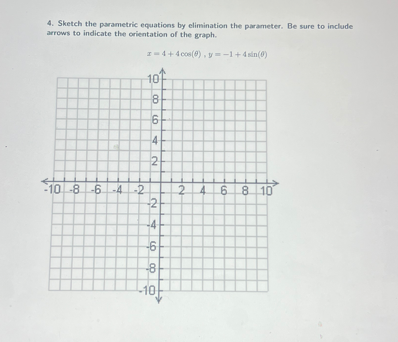 Solved Sketch the parametric equations by elimination the | Chegg.com