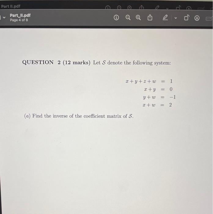 Solved QUESTION 2 (12 marks) Let S denote the following | Chegg.com