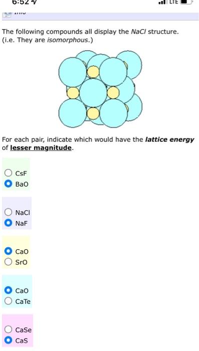The following compounds all display the NaCl | Chegg.com