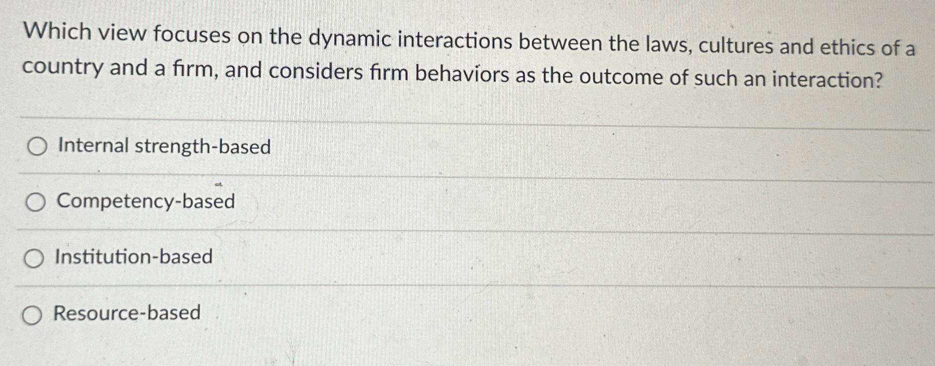 Solved Which view focuses on the dynamic interactions | Chegg.com