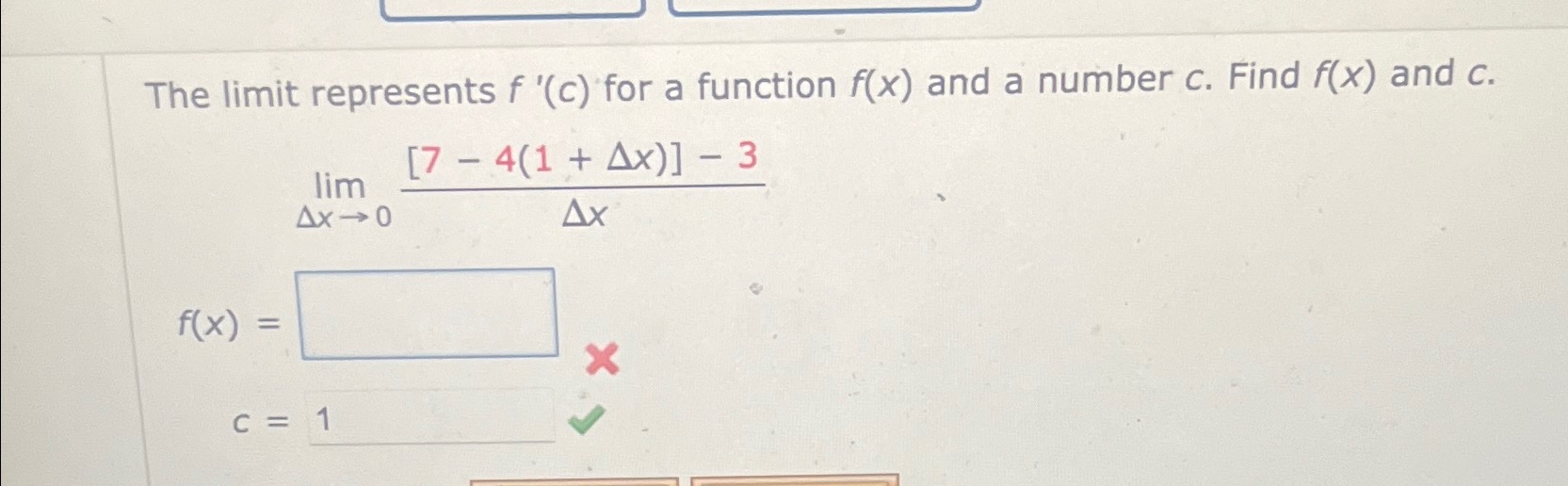 Solved The limit represents f'(c) ﻿for a function f(x) ﻿and | Chegg.com