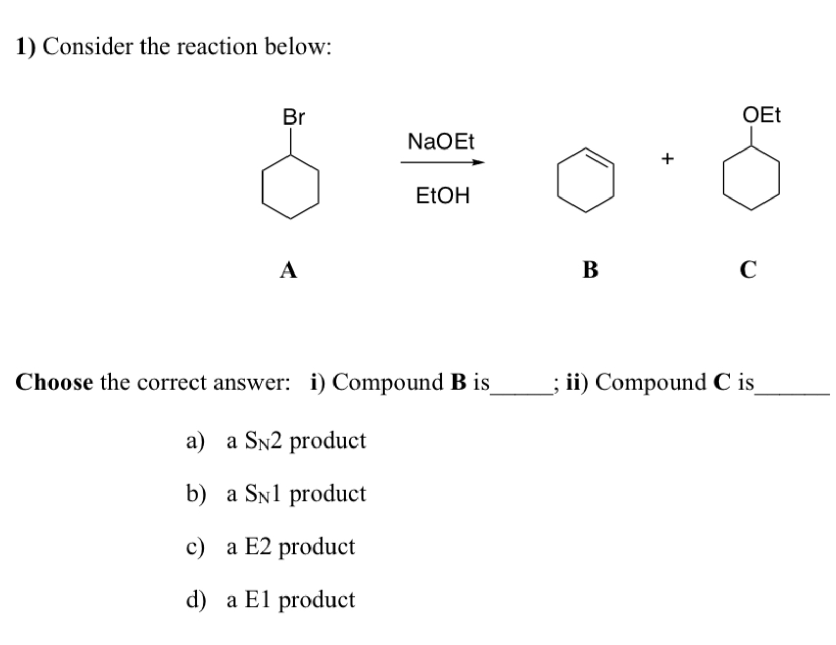 Solved 1) ﻿Consider the reaction below: A B C Choose the | Chegg.com