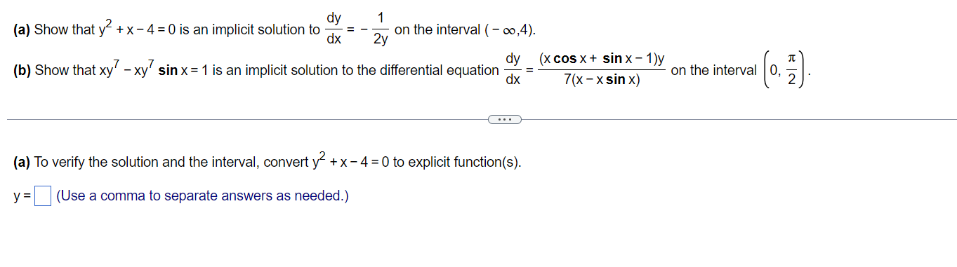 Solved (a) ﻿To verify the solution and the interval, convert | Chegg.com