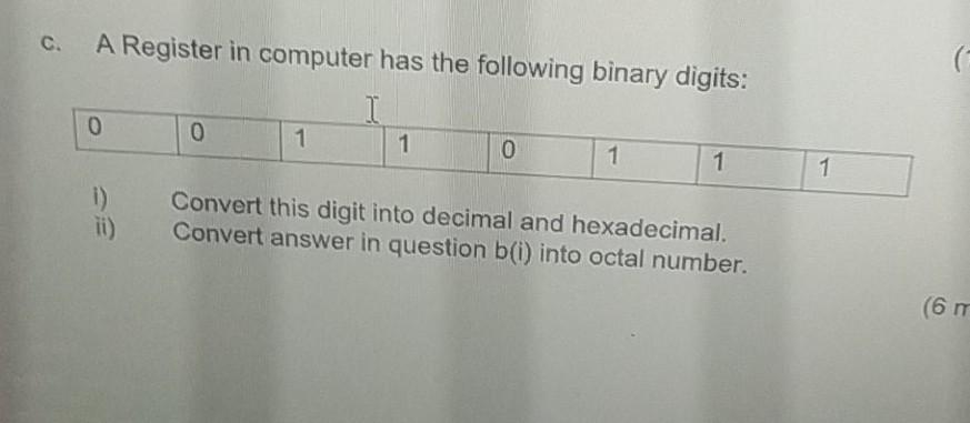 Solved convert binary into decimal and hexadecimal and octal | Chegg.com