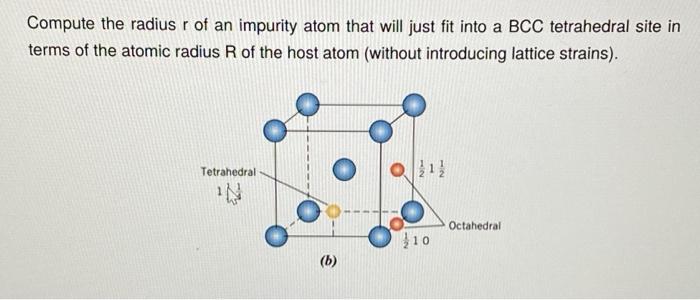 Solved Compute the radius r of an impurity atom that will | Chegg.com