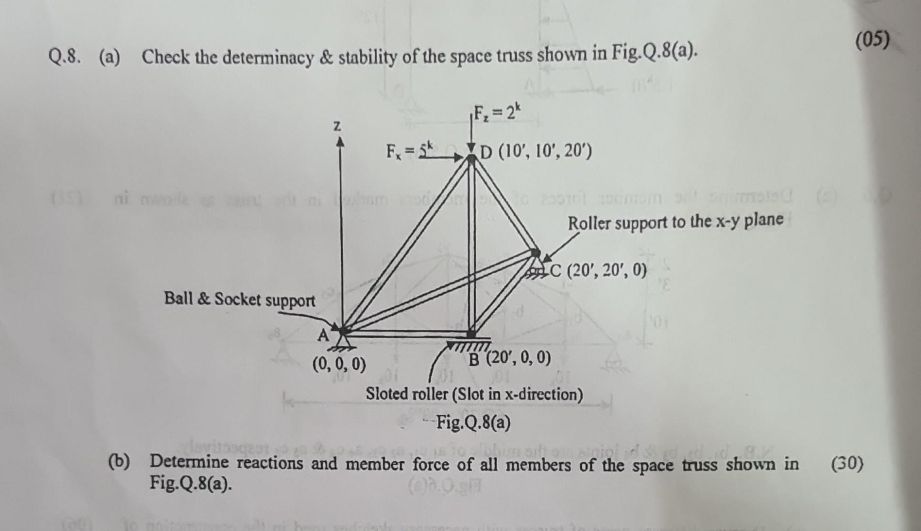 (a) Check the determinacy \\& stability of the space | Chegg.com