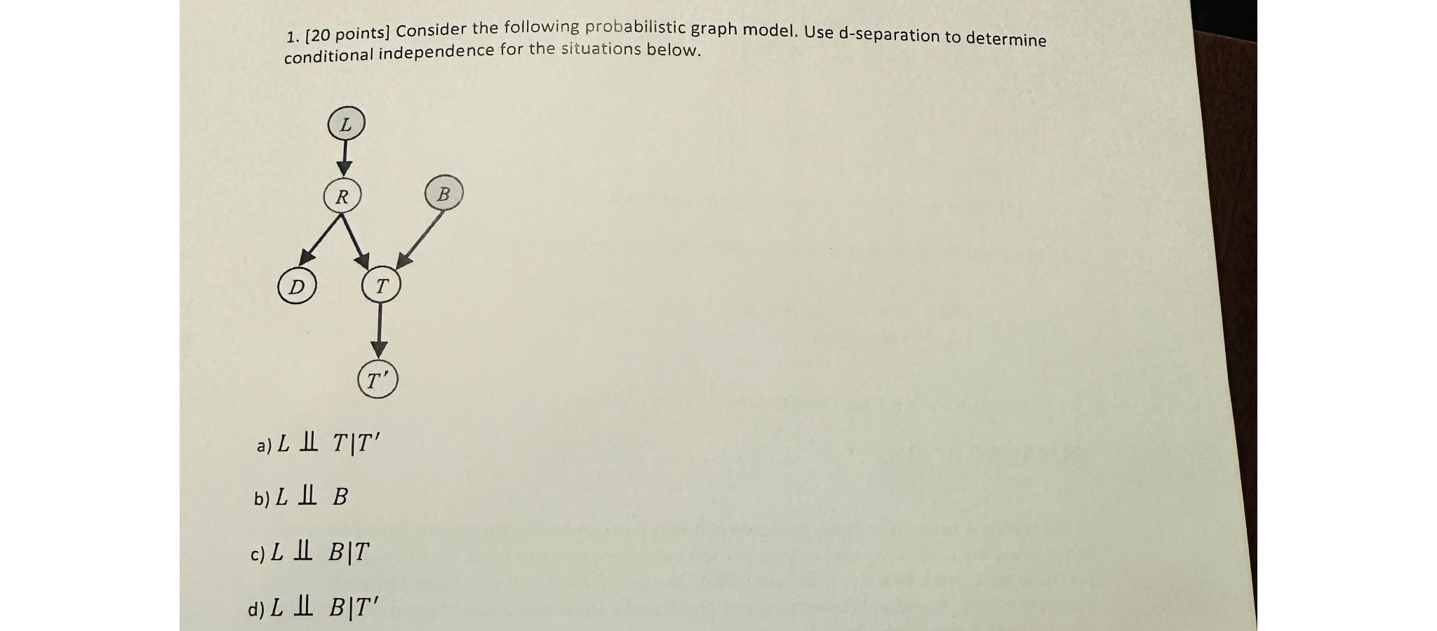 Solved [20 ﻿points] ﻿Consider the following probabilistic | Chegg.com