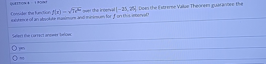 Solved Consider the function f(x)=7e9x2 ﻿over the interval | Chegg.com