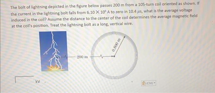 Solved The bolt of lightning depicted in the figure below | Chegg.com