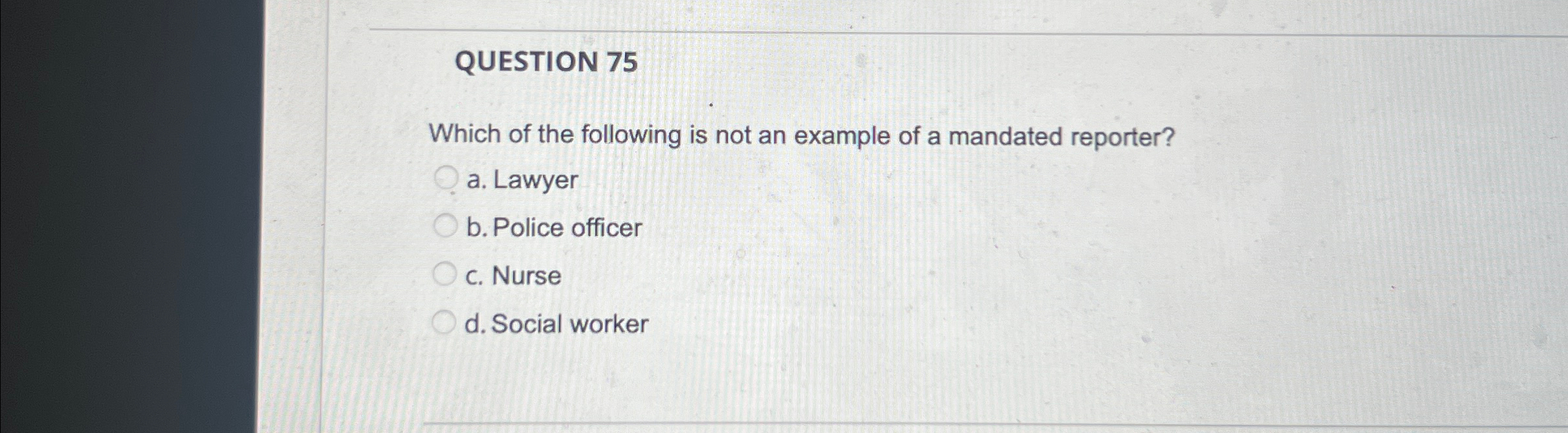 Solved QUESTION 75Which of the following is not an example | Chegg.com
