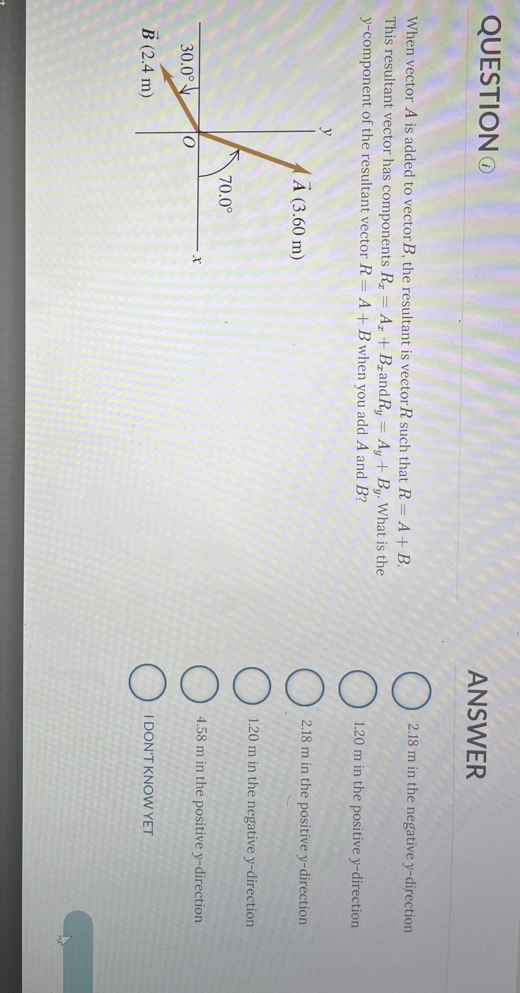 Solved When vector A ﻿is added to vector B, ﻿the resultant | Chegg.com