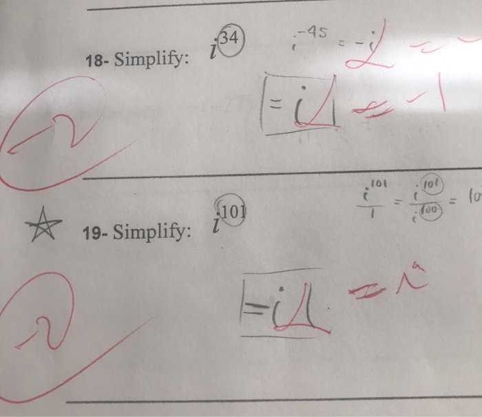 Solved 18- Simplify: 7 .101 * 19- Simplify: 4101 =10 | Chegg.com