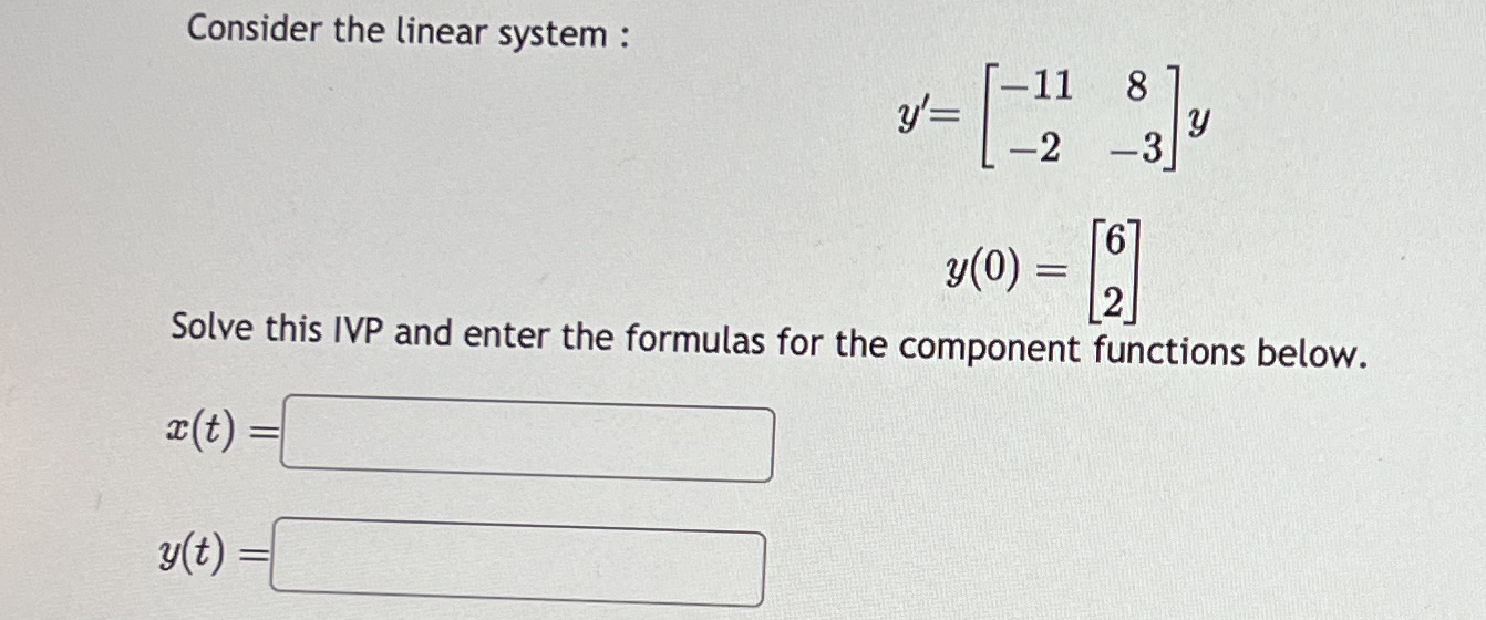 Solved Consider the linear system | Chegg.com