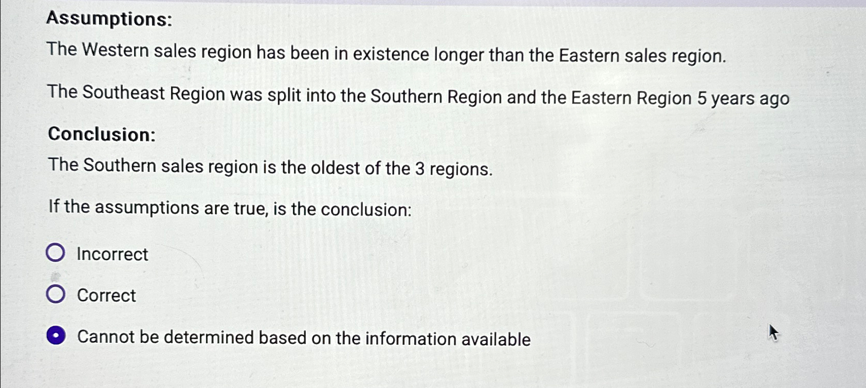 Solved Assumptions:The Western sales region has been in | Chegg.com