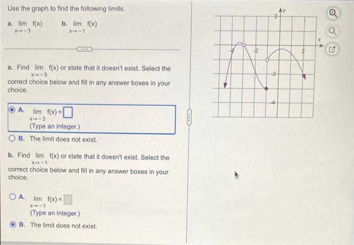 Solved Use the graph to find the following limits. a. lim | Chegg.com