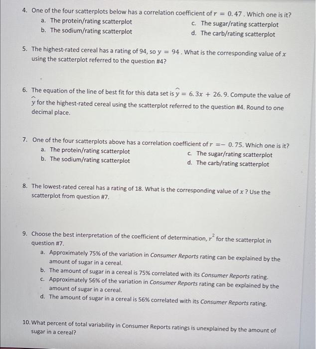 Solved Coefficient Of Determination Exercises The Following