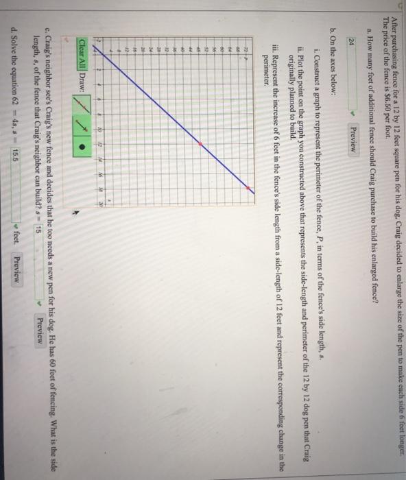 Solved 24 After purchasing fence for a 12 by 12 feet square | Chegg.com