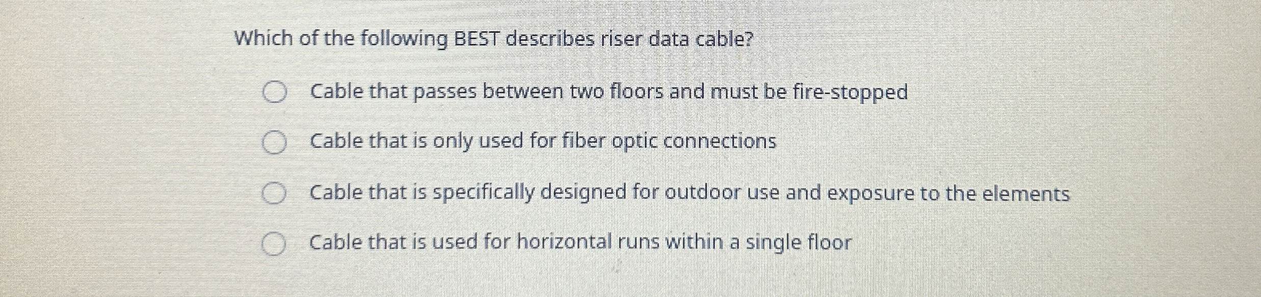 Solved Which of the following BEST describes riser data | Chegg.com