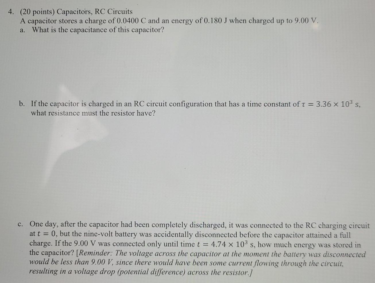 Solved Show all values plugged into formulas, including | Chegg.com