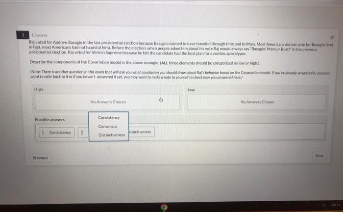 Solved 1.5 points Rai voted for Andrew Basagio in the Last | Chegg.com