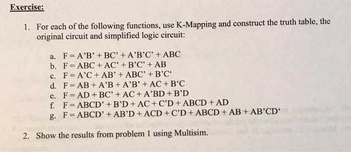 Solved Exercise: 1. For each of the following functions, use | Chegg.com